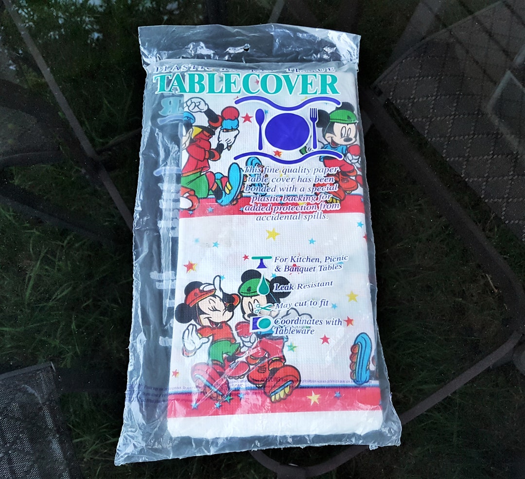 Vintage 90s Roller Mickey Tablecloth Table Cover Birthday Party ...