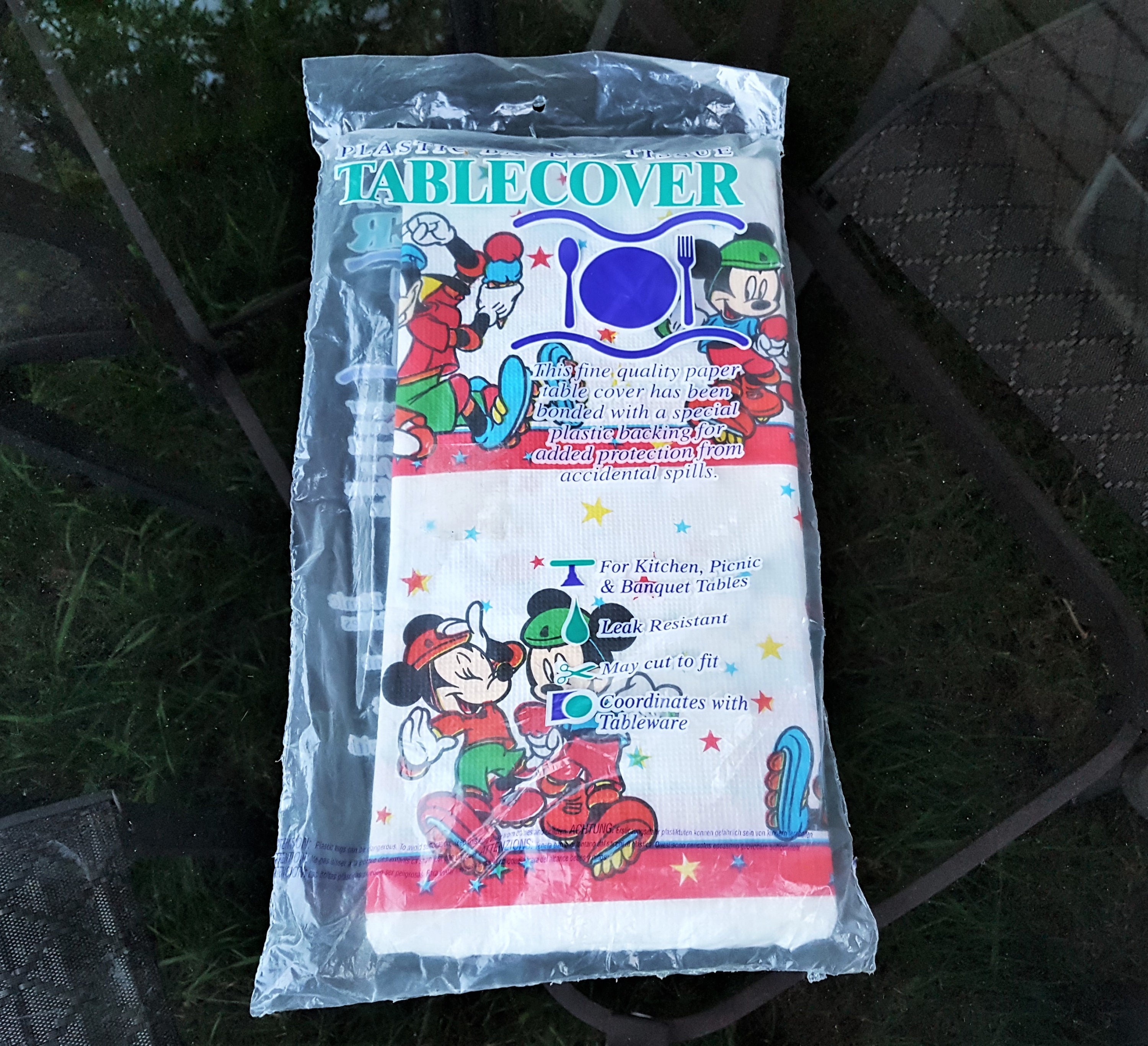 Vintage 90s Roller Mickey Tablecloth Table Cover Birthday Party ...