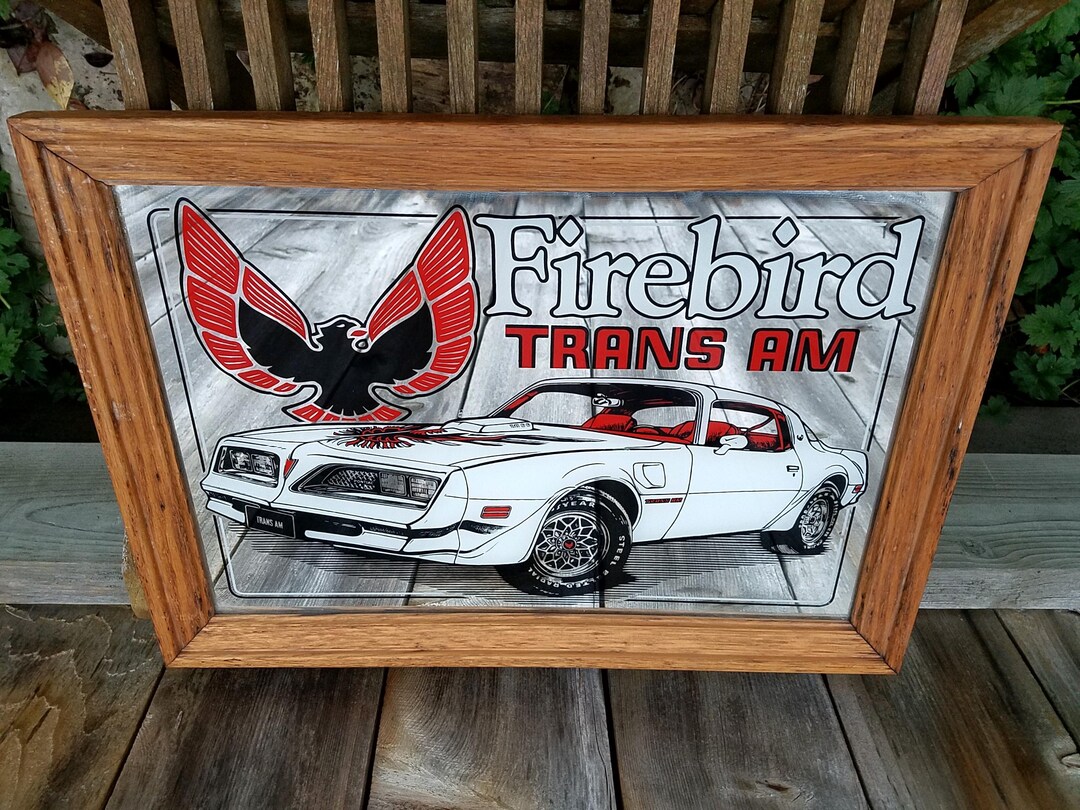 Vintage 1970s FIREBIRD TRANS AM Wooden Framed Bar Mirror - Stamford Art ...