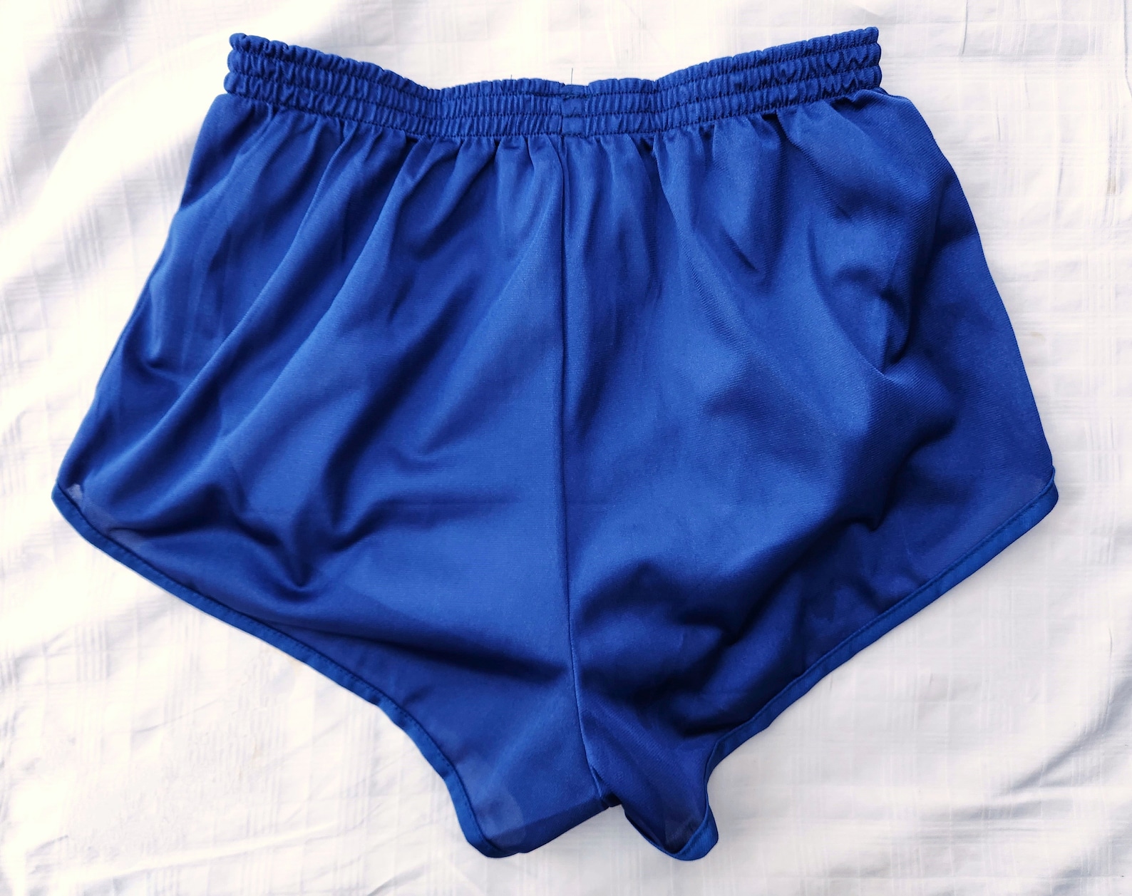 Vintage 80s NEW BALANCE Shiny Navy Satin Running Gym Shorts Deadstock ...