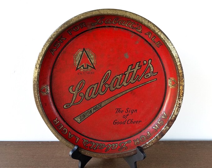 Vintage 1930s LABATT'S Beer Tin Litho Serving Tray - the Sign of Good ...