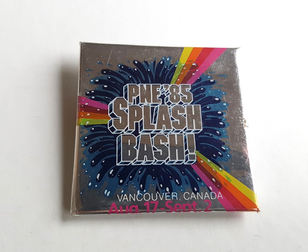 PNE '85 SPLASH BASH! Vintage 80s Promotional Pinback Square Button ...