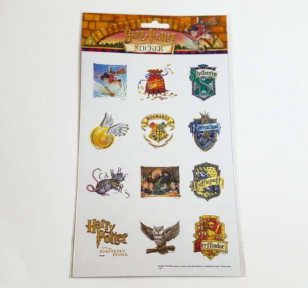 HARRY POTTER Set of 12 Stickers - Warner Bros Vintage 2001 Sticker Pack ...