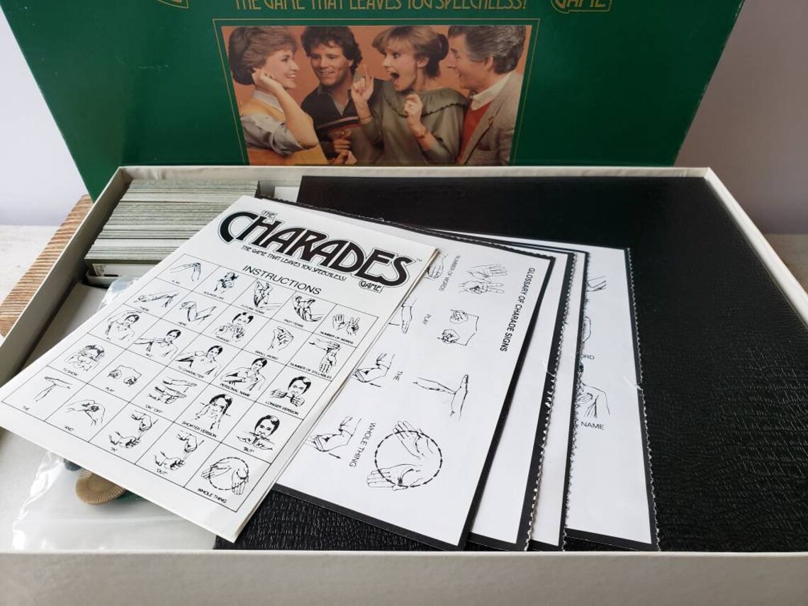 Vintage 80s CHARADES Board Game 1984 the Original Mime Game - Etsy