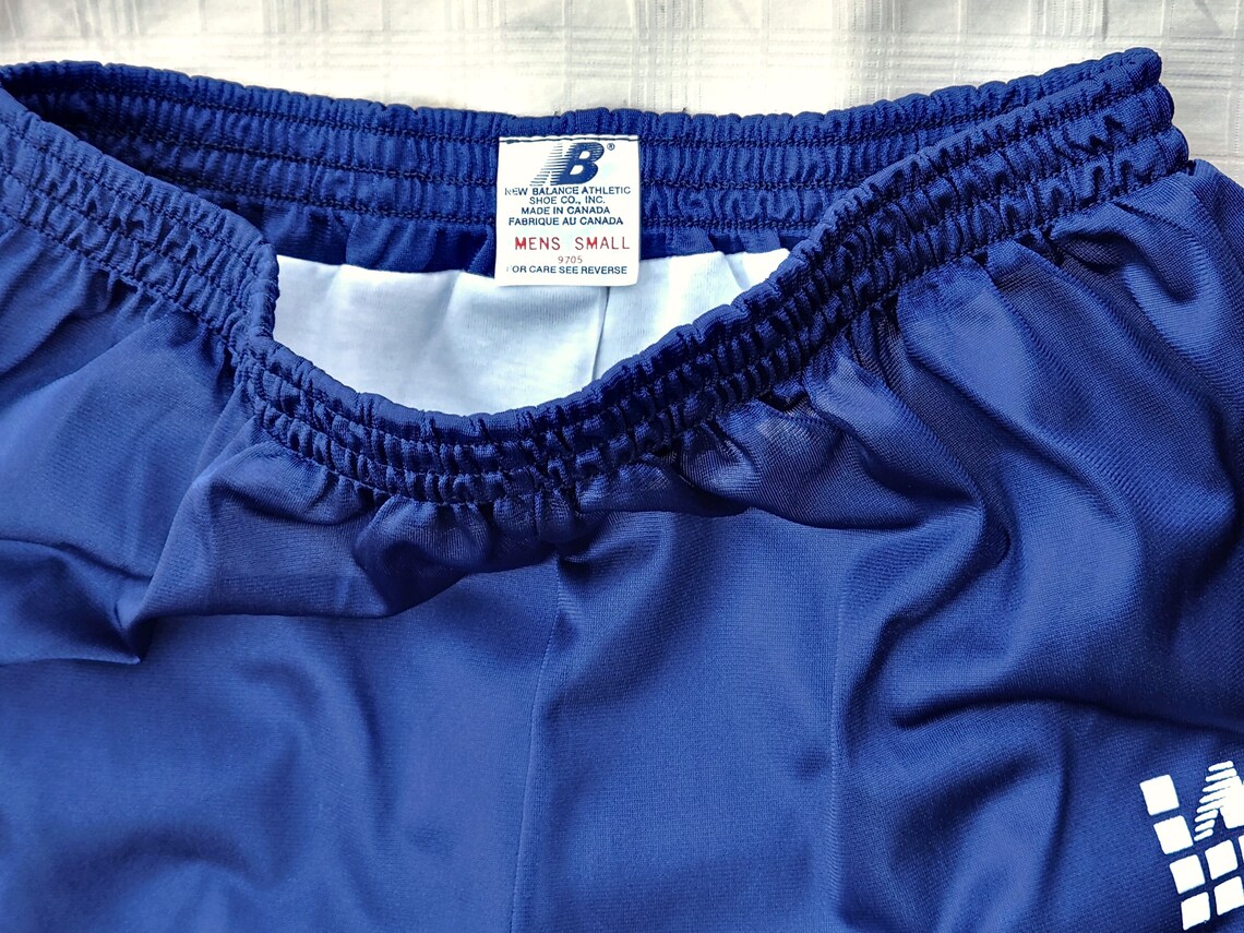 Vintage 80s NEW BALANCE Shiny Navy Satin Running Gym Shorts Deadstock ...