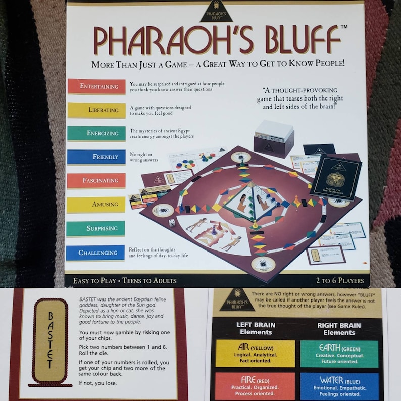 Rare New Pharoah's Bluff Board Game Egypt Pyramid | Etsy