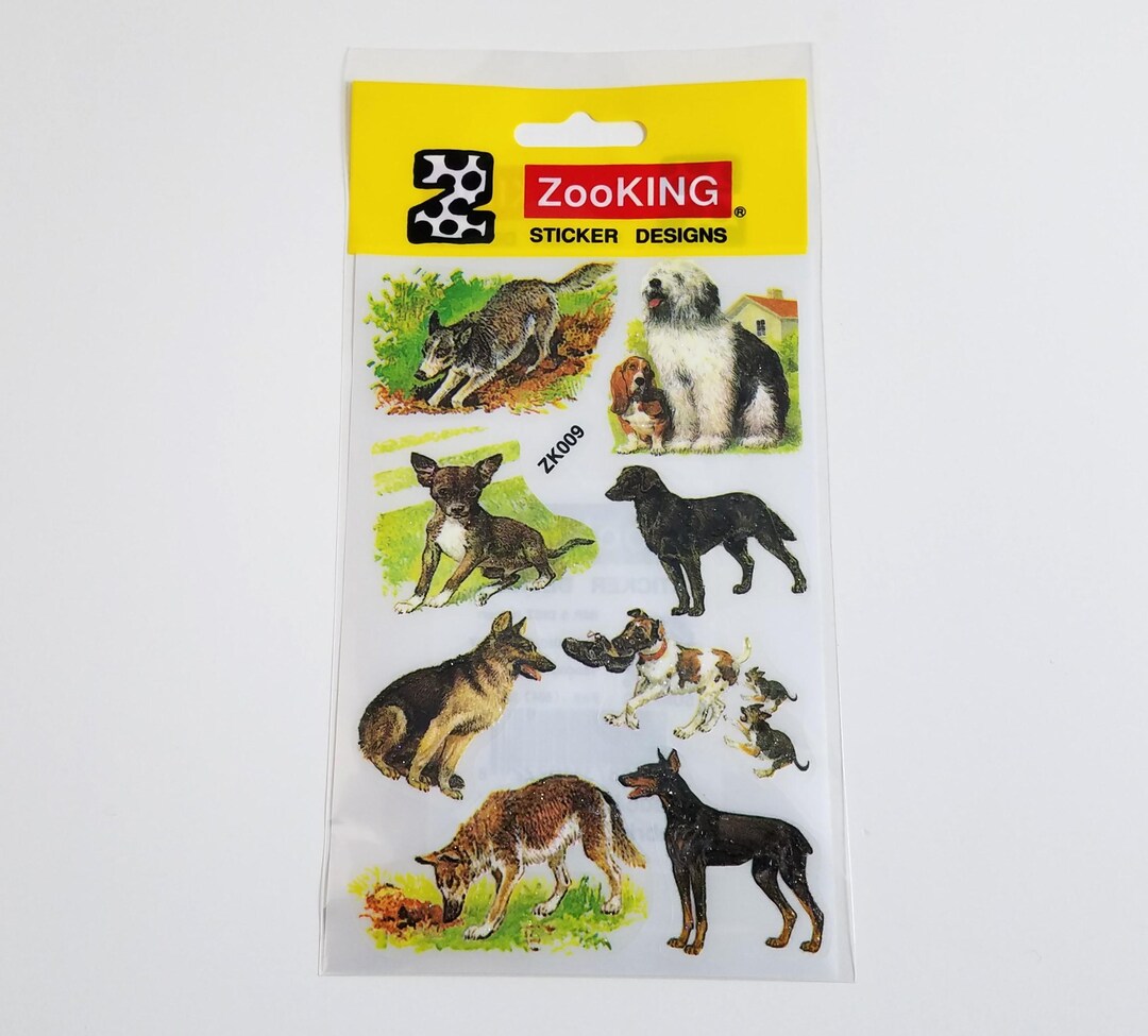 Vintage 80s Dog Breed Variety Pack of Sparkly Glitter Stickers ...