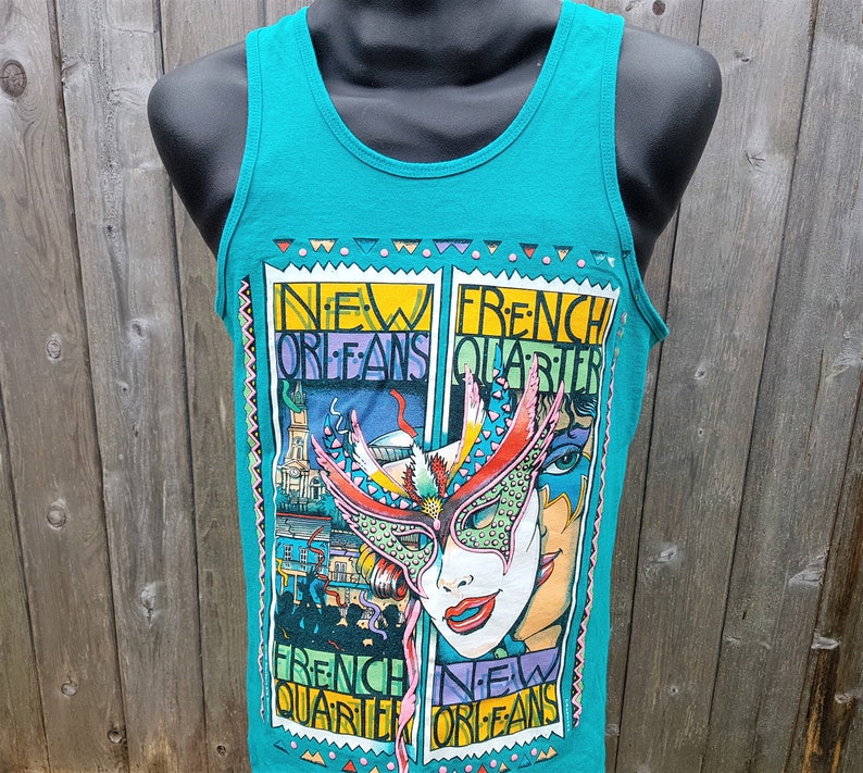 Vintage 1990 NEW ORLEANS French Quarter Retro Tank Top Made in USA ...