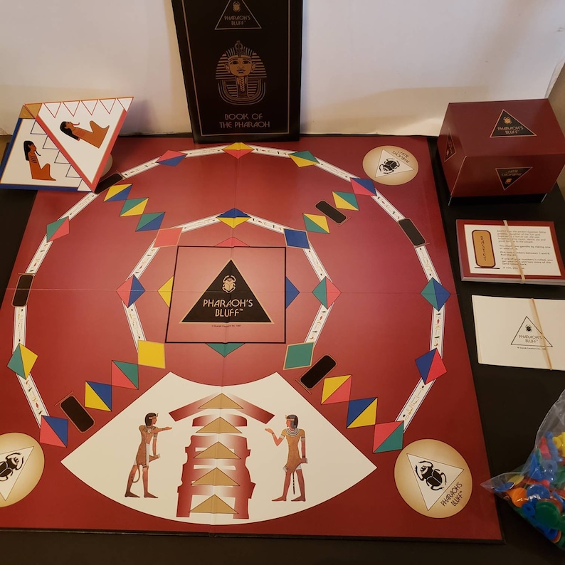 Rare New Pharoah's Bluff Board Game Egypt Pyramid | Etsy