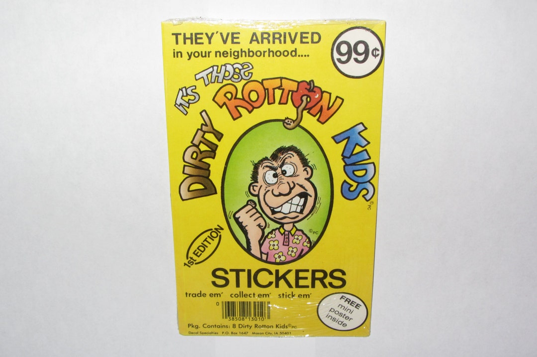 Vintage 80s It's Those DIRTY ROTTON KIDS 1st Edition Stickers & Mini ...