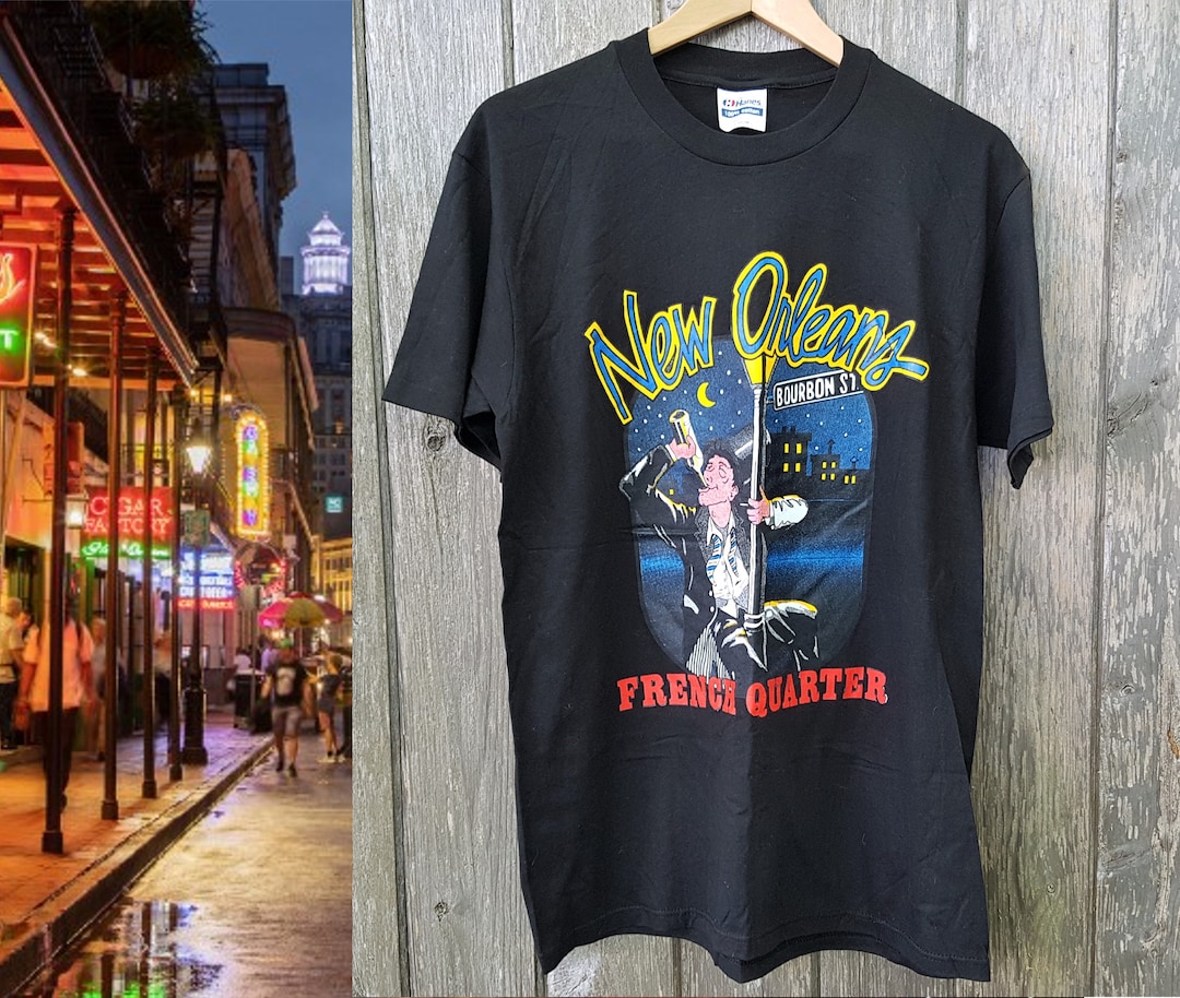 Vintage 90s NEW ORLEANS French Quarter T-shirt Made in USA Bourbon ...