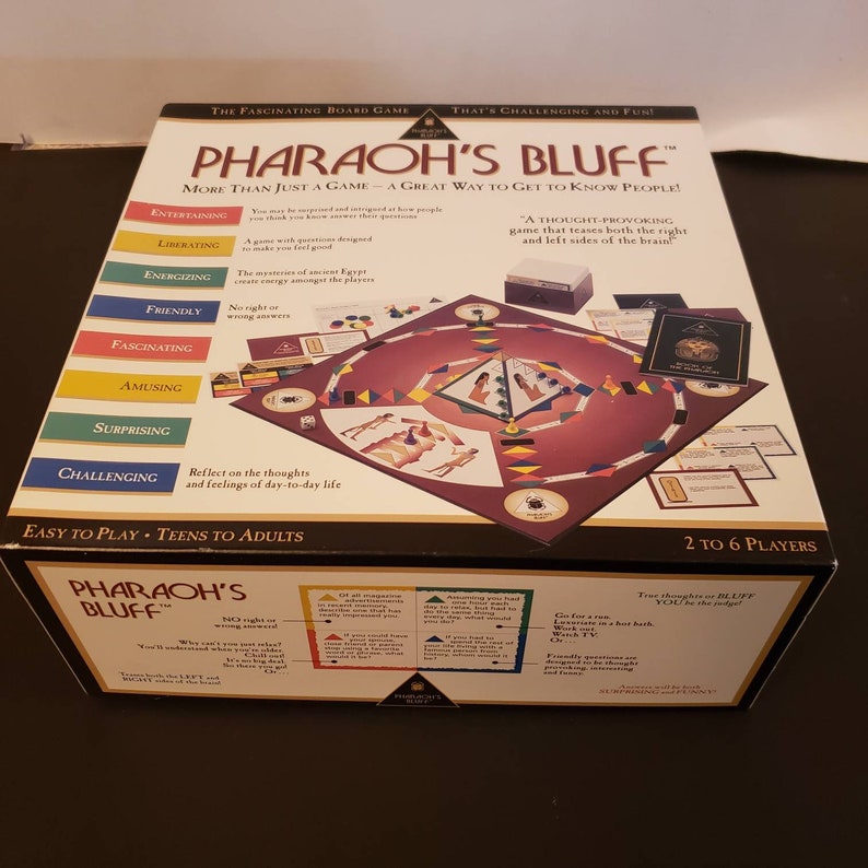 Rare New Pharoah's Bluff Board Game Egypt Pyramid | Etsy