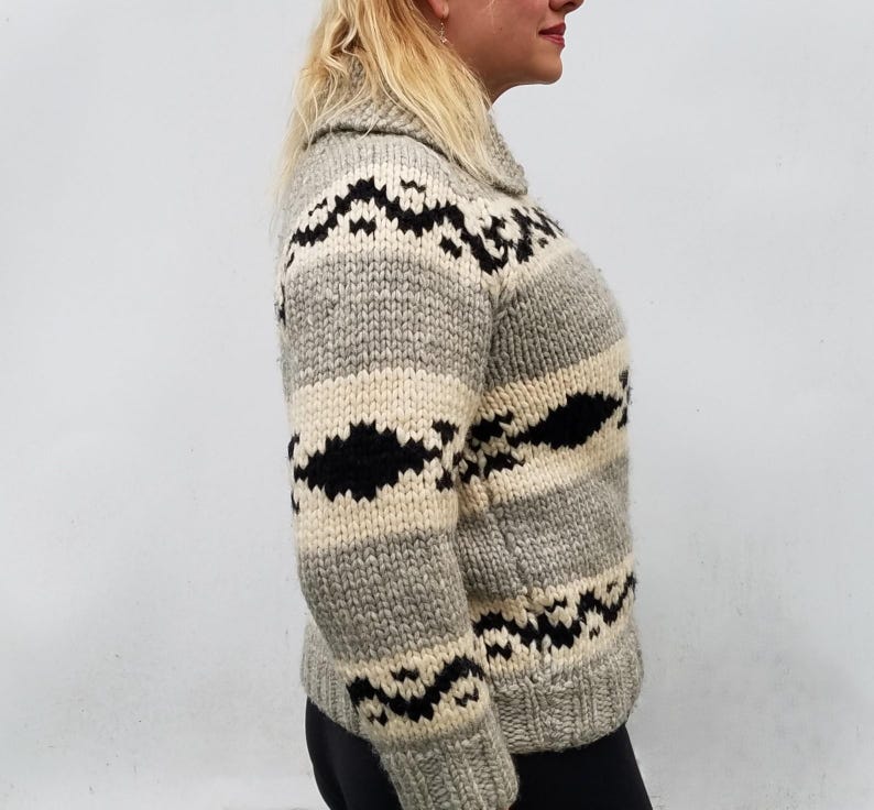 Vintage 70s/80s Authentic Cowichan Sweater - Hand-knit Coast Salish Raw ...