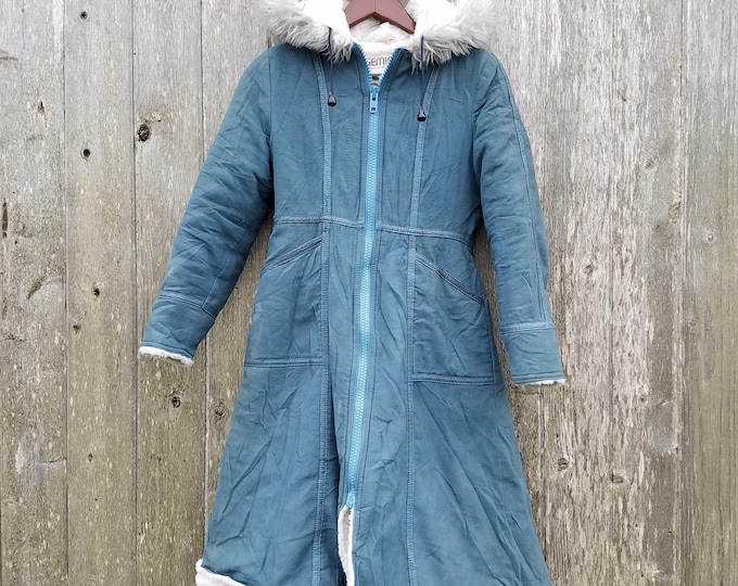 Vintage 70s GEMINI Fashions of Canada Ltd. Soft Drab Blue Parka Faux ...