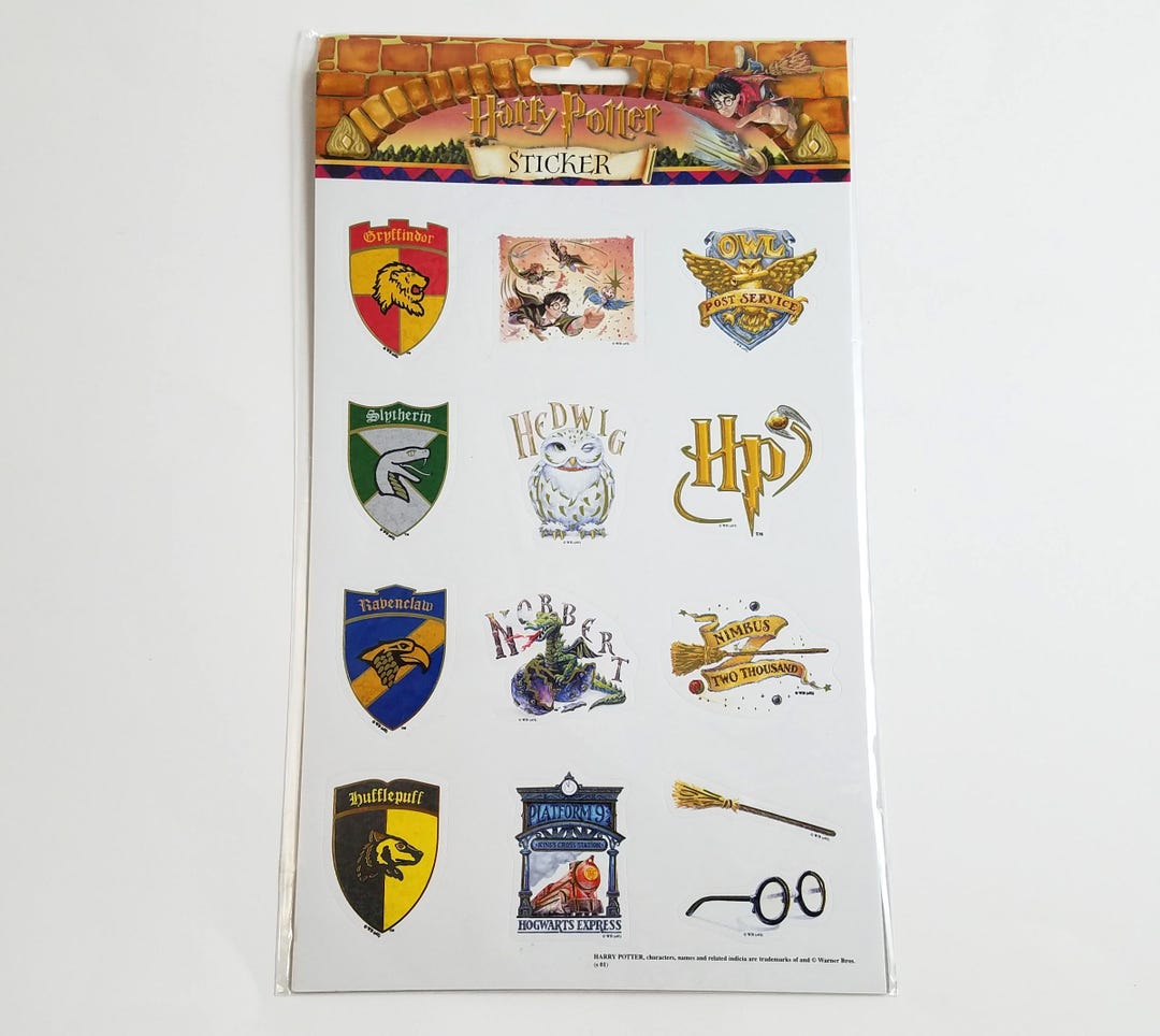 HARRY POTTER Set of 13 Stickers - Warner Bros Vintage 2001 Sticker Pack ...