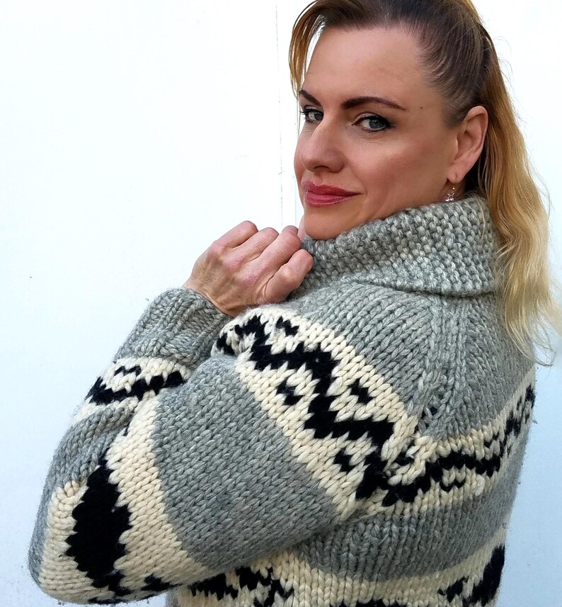 Vintage 70s/80s Authentic Cowichan Sweater - Hand-knit Coast Salish Raw ...