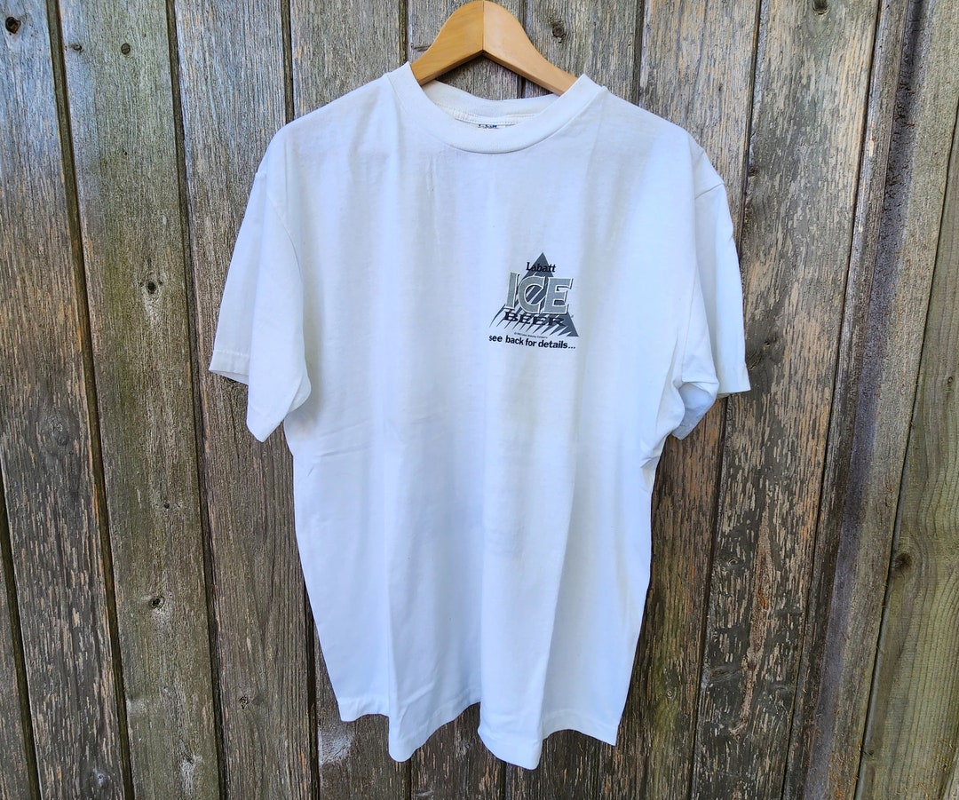 Vintage 90s Labatt ICE BEER T-shirt Large - 1993 Labatt Brewing Co Dual ...