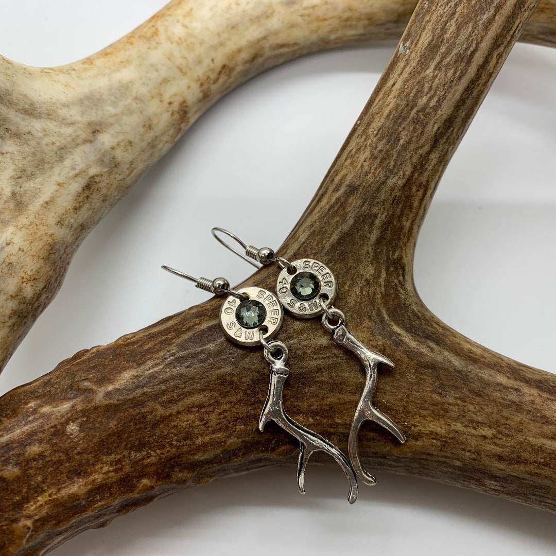 Antler Charm Pistol Earrings - Etsy