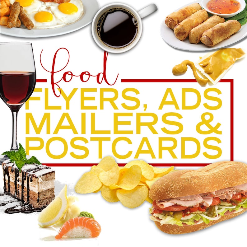 Restaurant and Food Flyer, Ad, Mailer, Postcard Design - Etsy