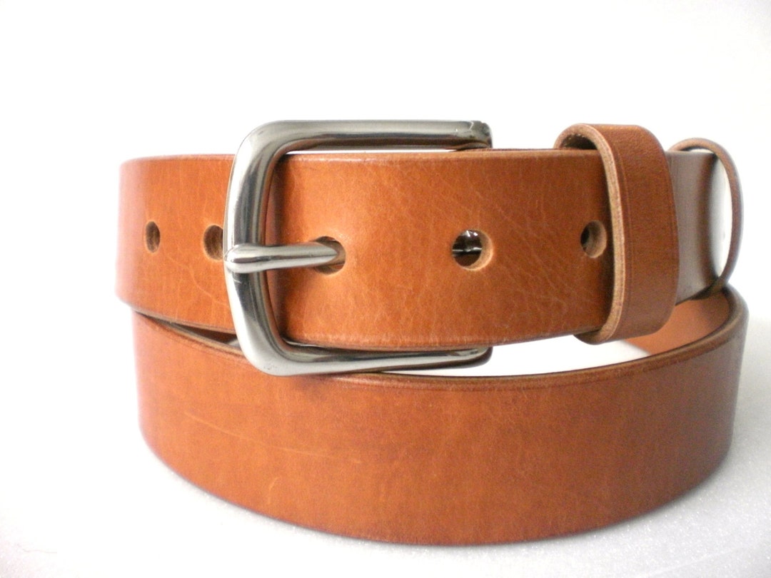 Belt Veg Tan 1.5" Heavy Duty Leather Casual Belt - Etsy