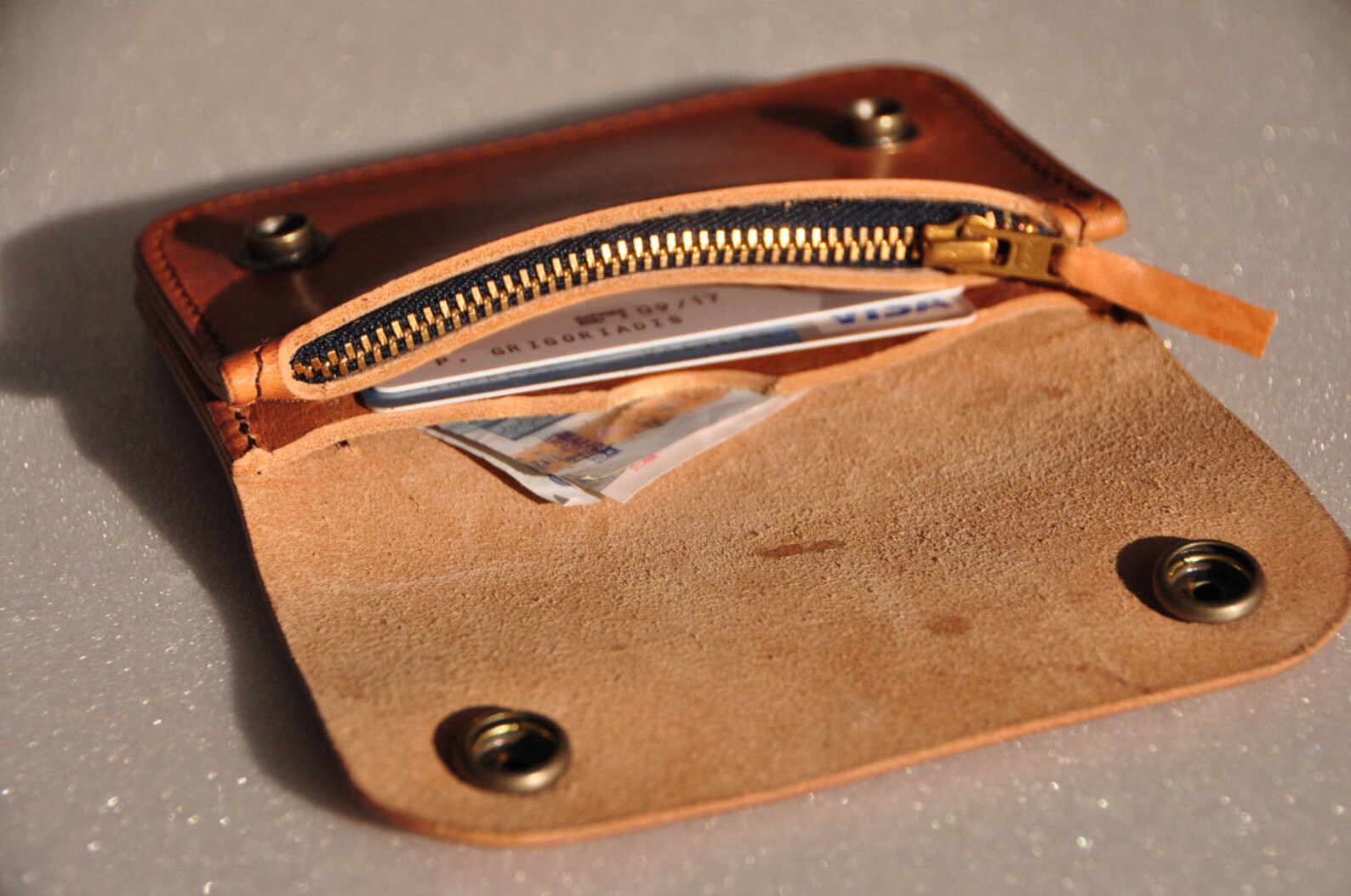 Mens Minimalist Wallet Veg Tan Leather Personalized - Etsy