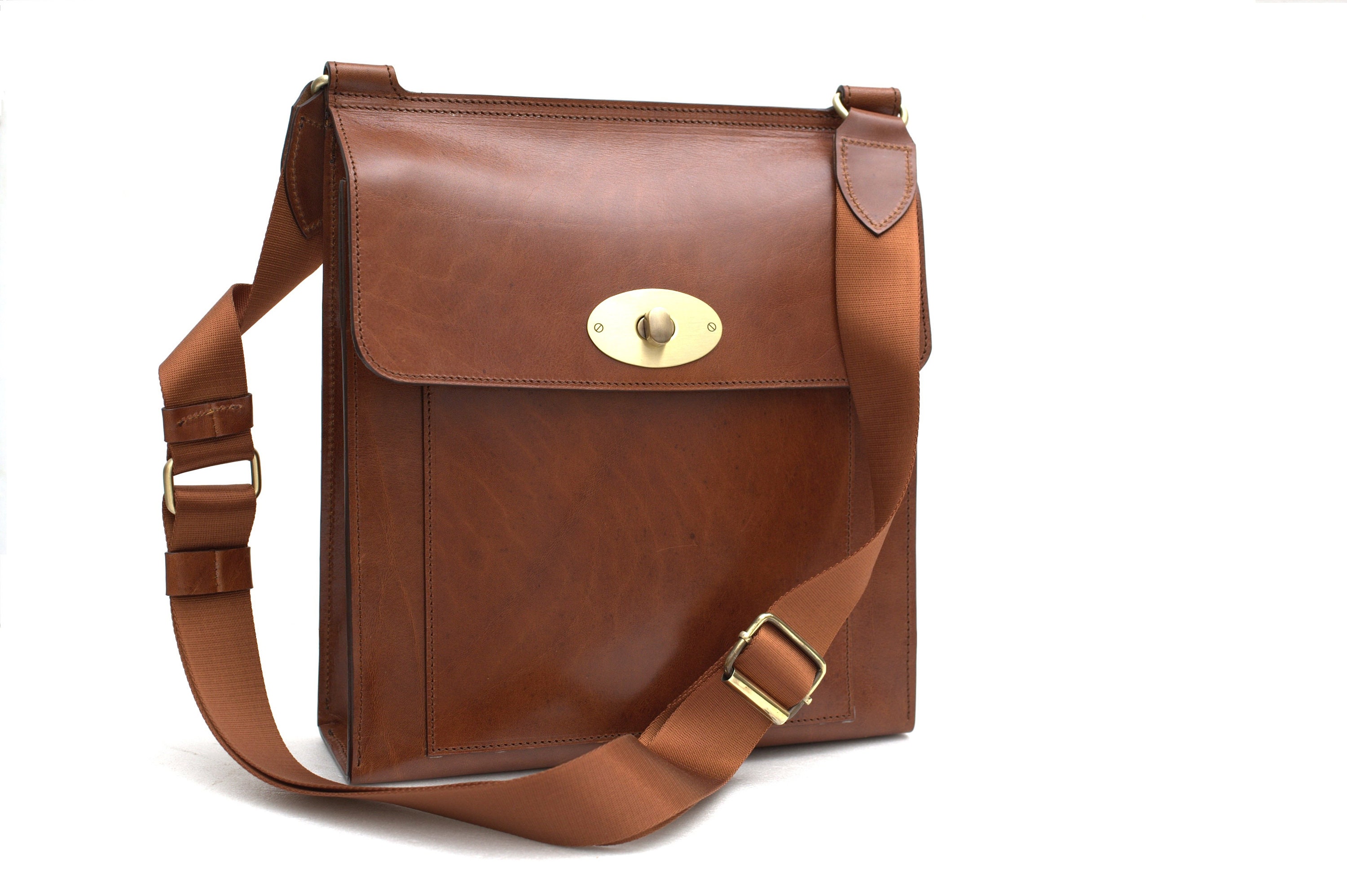 Messenger bag men leather Crossbody Satchel bag vintage brown