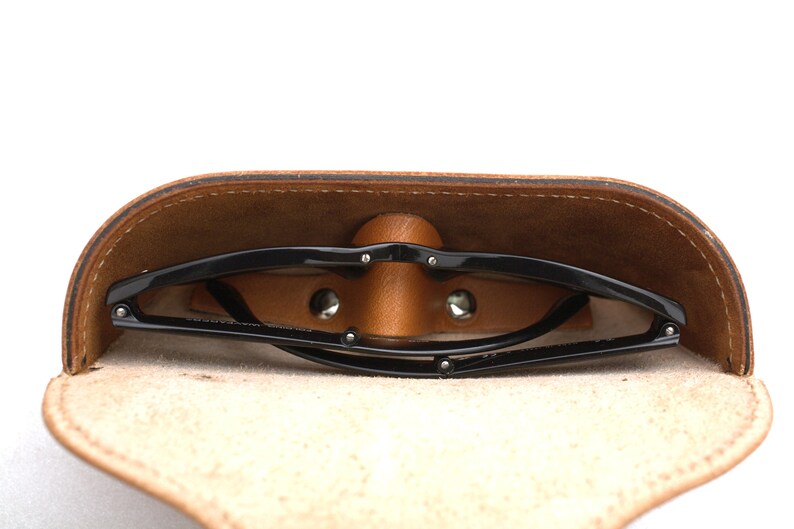 Leather Glasses Case Hard Saddle Tan Personalized - Etsy