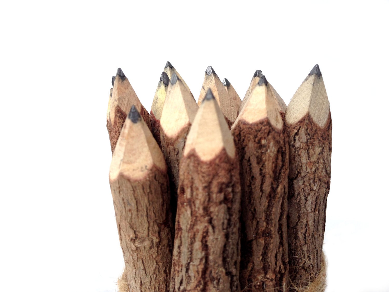 Wood Pencils Rustic Twig Pencils Set Graphite Pencils Rustic Pencils ...
