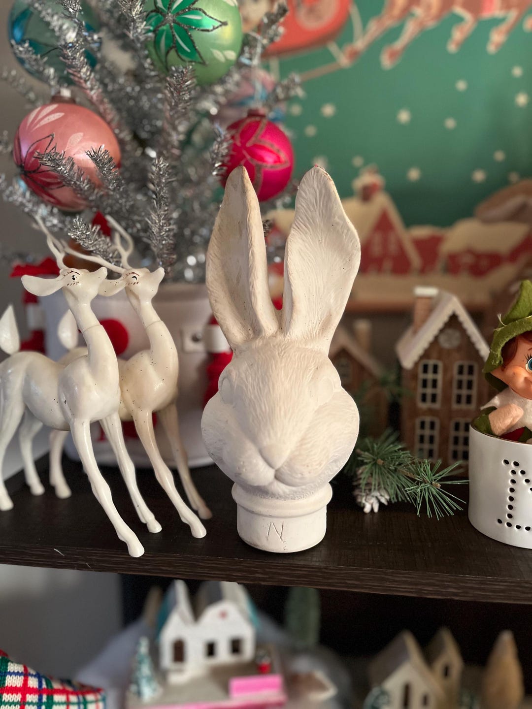 Vintage Ceramic Bisque Bunny Rabbit Head - Etsy