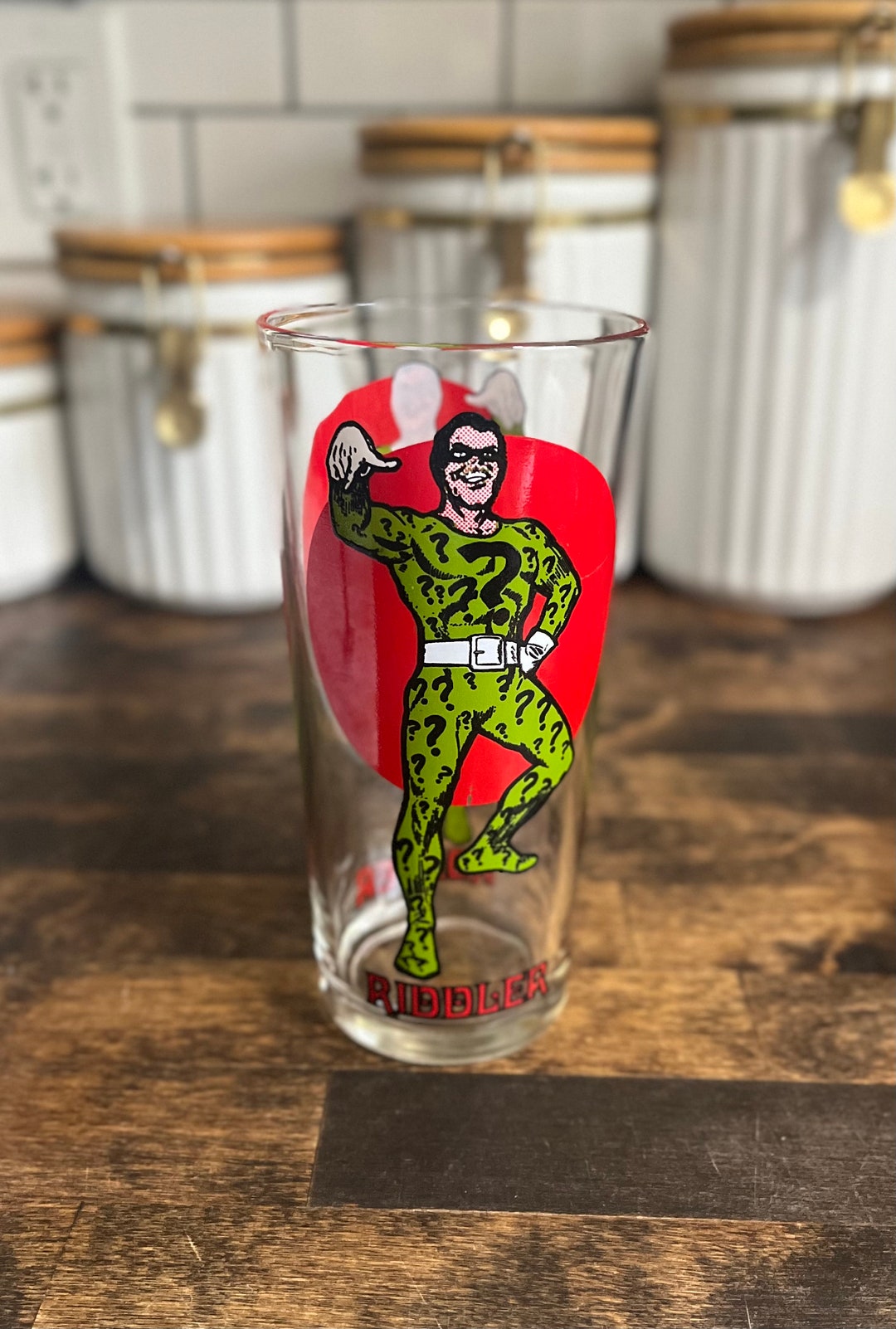1976 Pepsi Moon Series Vintage Cartoon Riddler Glass - Etsy