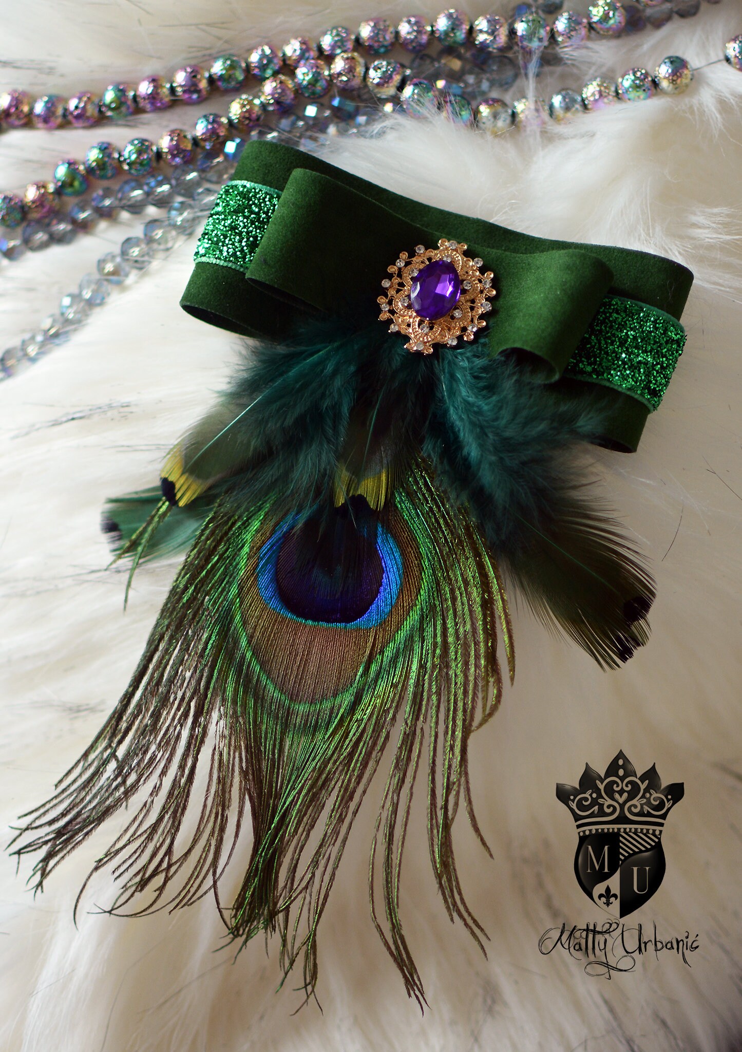 Handmade Brooch With Pin/ Peacock Feather Brooch / Bow Tie Brooch With ...