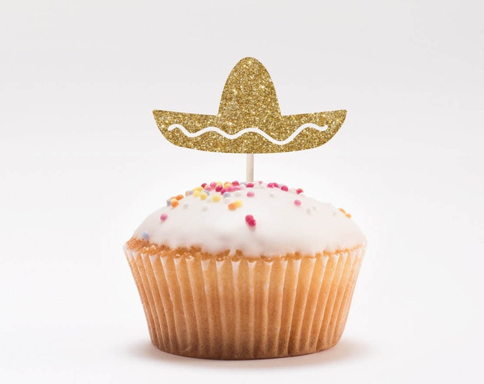 Sombrero Cupcake Toppers, Sombrero Food Picks, Fiesta Cupcake Toppers ...
