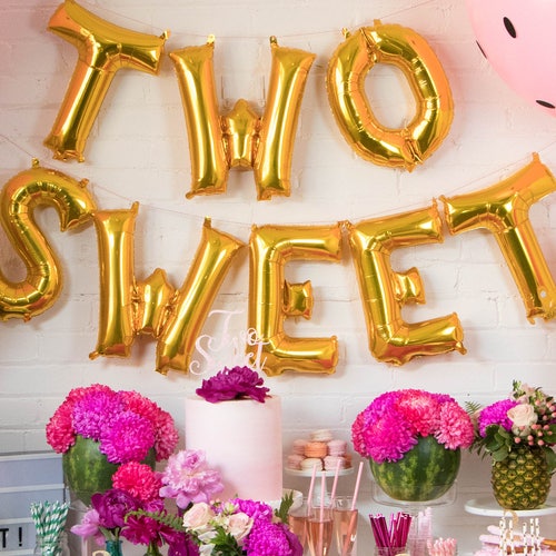 Two Sweet Balloon Banner Two-tti Fruity Theme Decor - Etsy