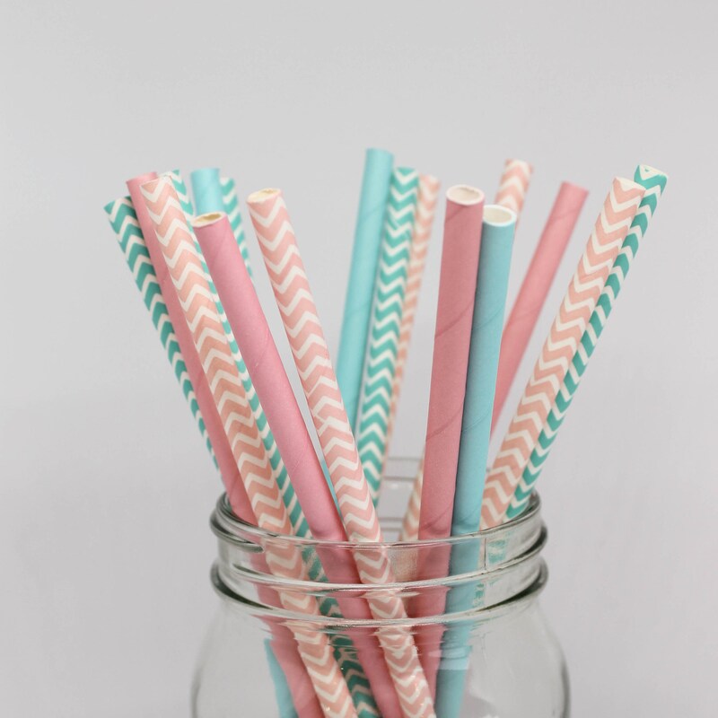 Baby Blue Straws - Etsy
