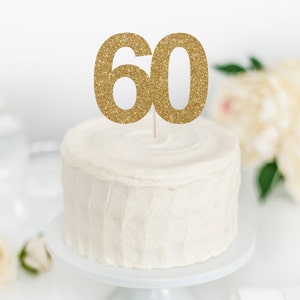 60 Cake Topper - 60th Birthday Cake Topper - Sixty Cake Topper ...
