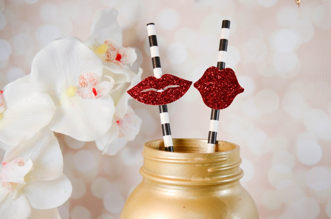 Lips Party Straws - Bachelorette Party Decor - Bridal Shower Decor ...