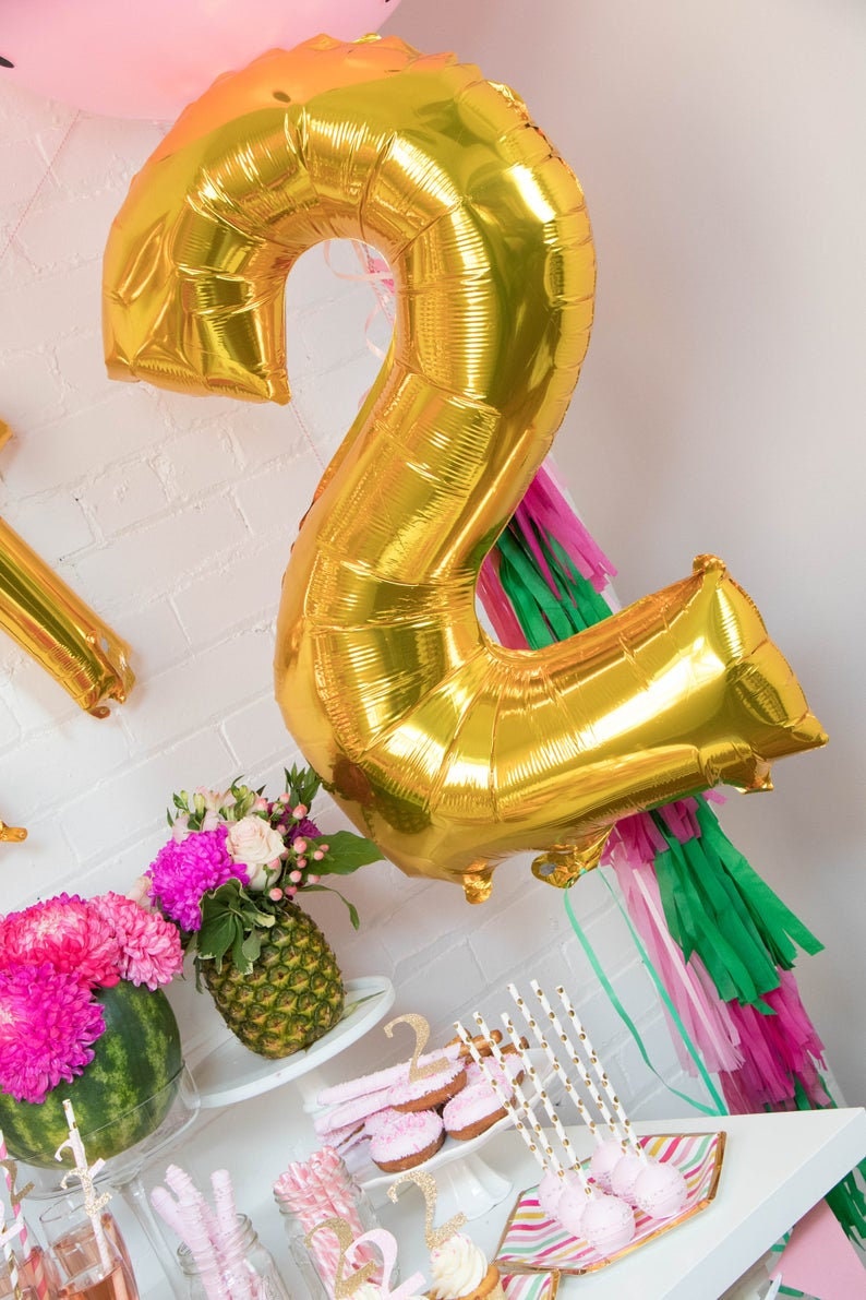 Number/ Age Balloon Bundle With Tassel - Birthday Balloon Bundle ...