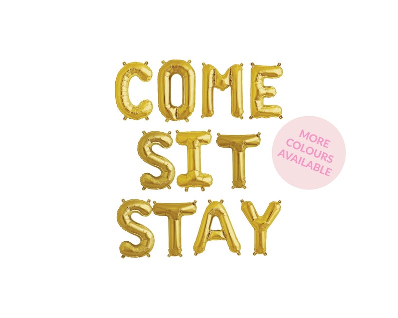 Come Sit Stay Balloon Banner - It's My Pawty - Puppy's Birthday Decor ...