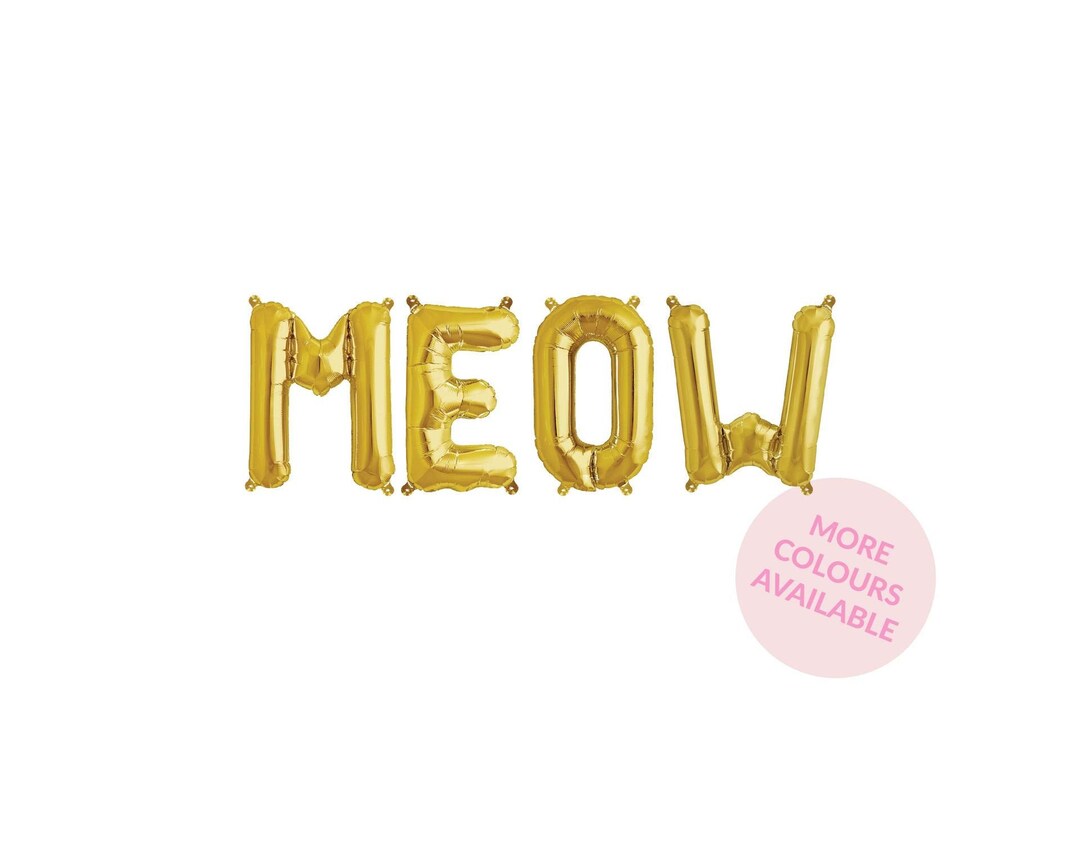Meow Balloon Banner - It's My Pawty - Kitty's Birthday Decor - Fur Baby ...