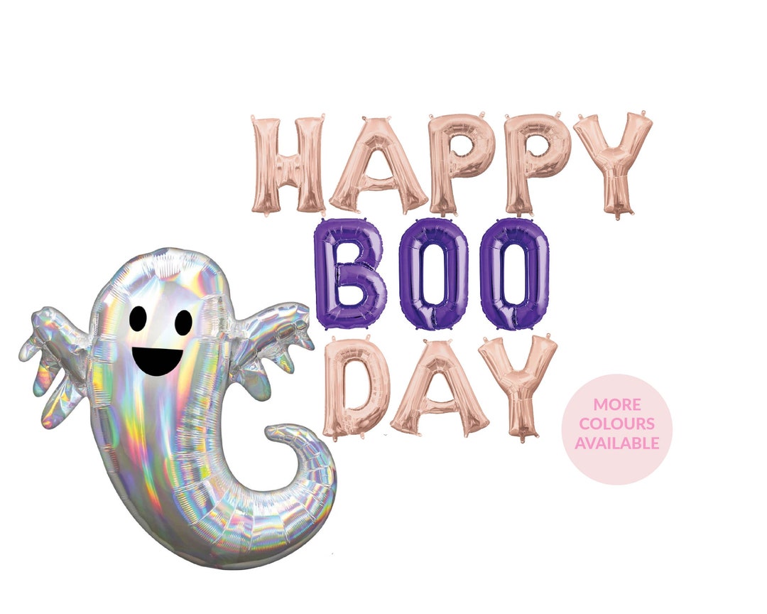 Happy Boo Day Balloon Banner - Halloween Decor - Custom Balloon Banner ...