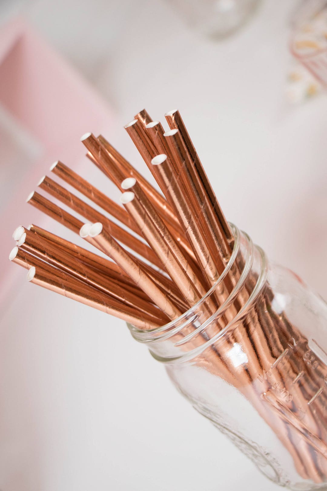 Rose Gold Foil Straws - Paper Party Straws - Cake Pop Sticks - Bridal ...