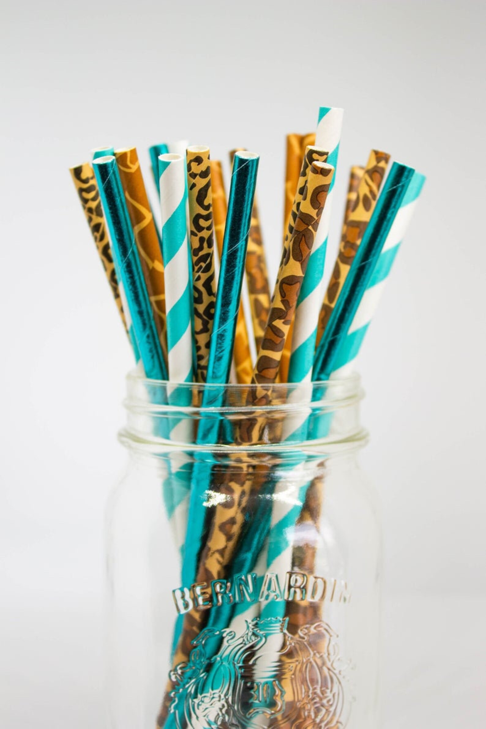 Pink and Cheetah Print Paper Straws - Animal Print Straws - Safari ...