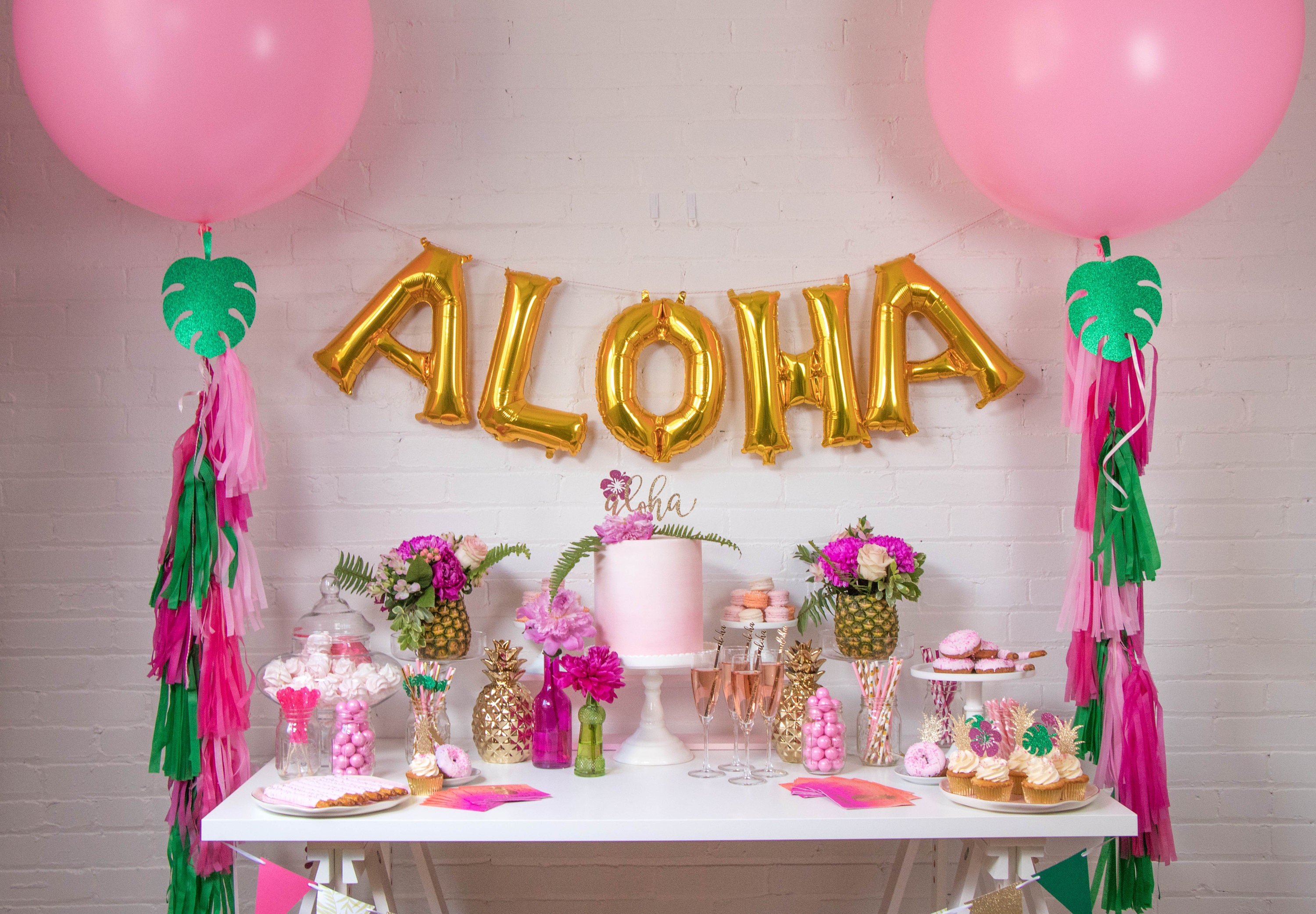 Aloha Globo Banner - Aloha Tema Fiesta Decoración - Globos de lámina de ...