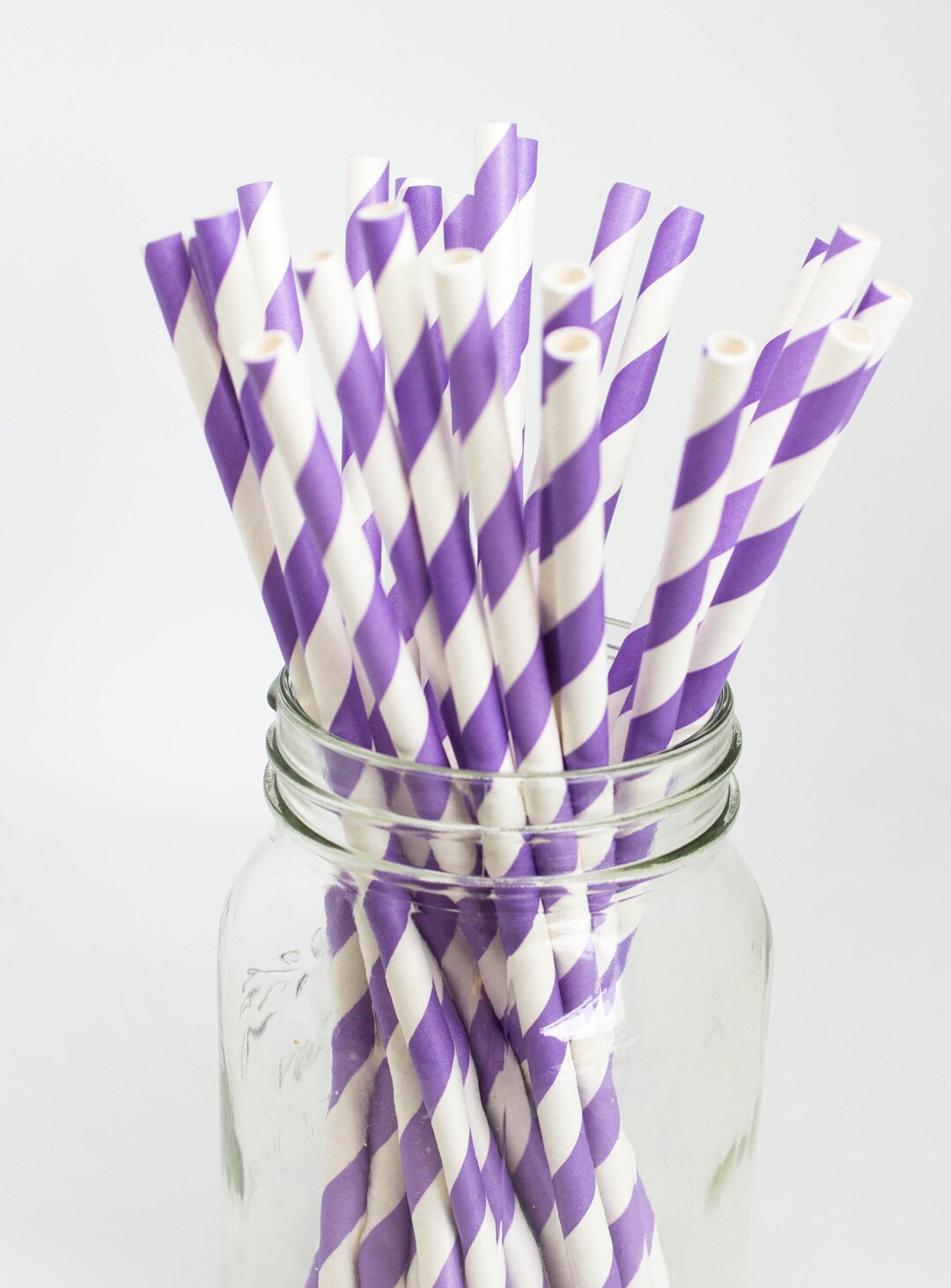 Purple and White Stripe Straws - Purple Party Decor - Mermaid Theme ...