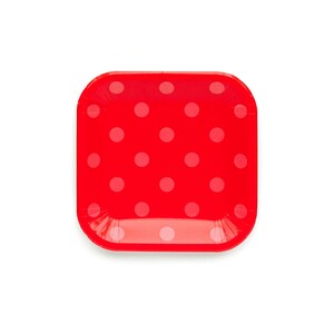 Multicoloured Polka Dot Paper Plate Set - 9" Square Plates, Set of 12 ...