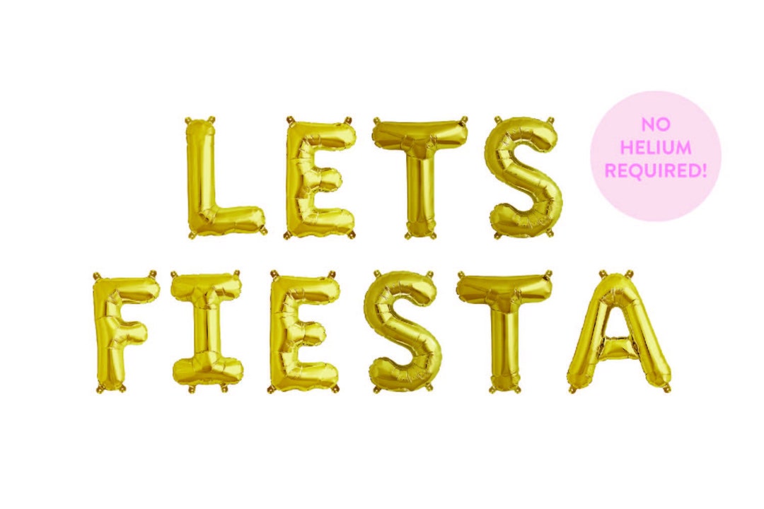 Let's Fiesta Balloon Banner - Fiesta Photo Balloons - Fiesta Birthday ...
