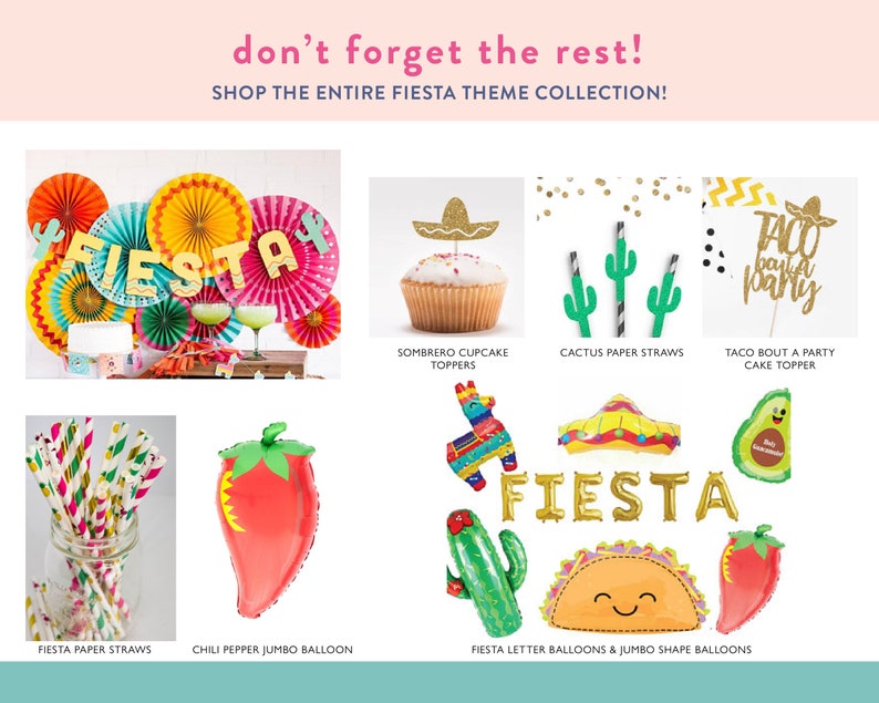 Fiesta Balloon Banner - Fiesta Decor - Fiesta Theme Party Decor ...