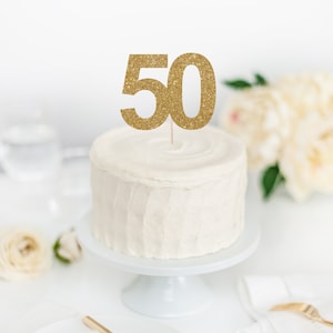 50 Cake Topper - Fifty - 50th Birthday - Glitter Cake Topper - Birthday ...