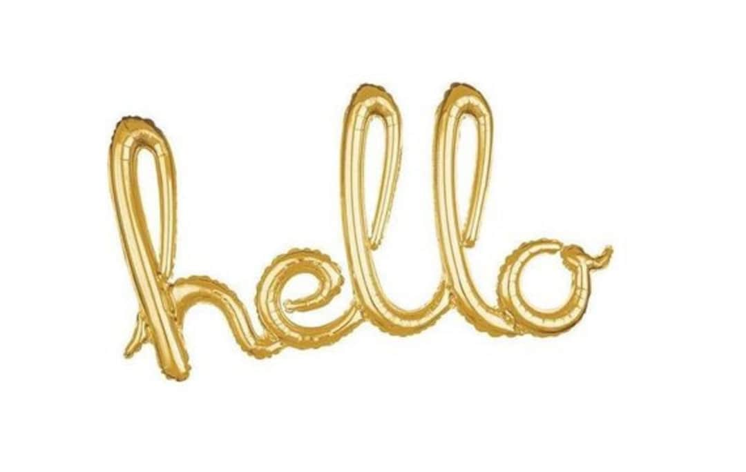 Hello Script Ballon - Baby Shower Decor - Baby Announcement - Smash ...