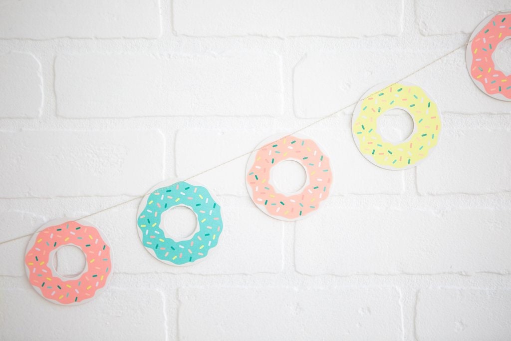 Neon Donut Banner - Doughnut Garland - Sweet Table Decor - Sweet Table ...